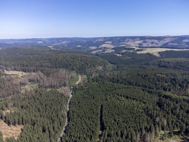 View Over the Thuringian Forest in Germany Stock Image - Image of ...