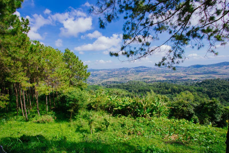 View Over a Valley from the Top of a Hill Stock Image - Image of high ...