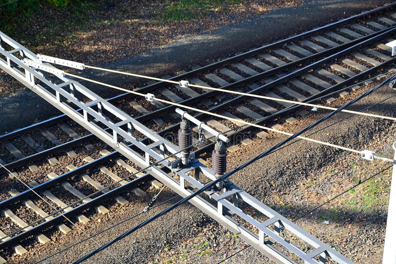 Overhead Lines and Railway Tracks Stock Image - Image of lines, concept ...