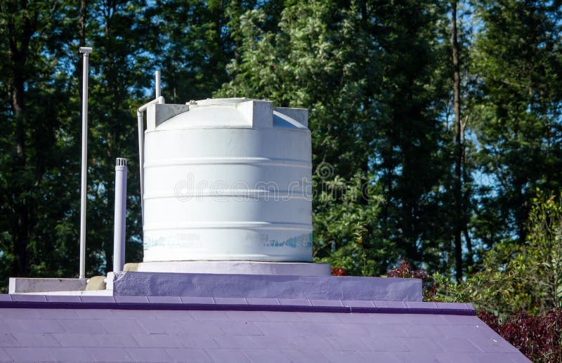 View of Overhead Water Tank for Storing the Water Needs for the House ...