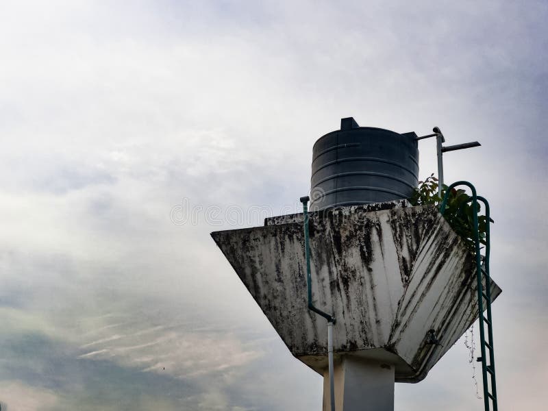 View of Overhead Water Tank for Storing the Water Needs for a Small ...