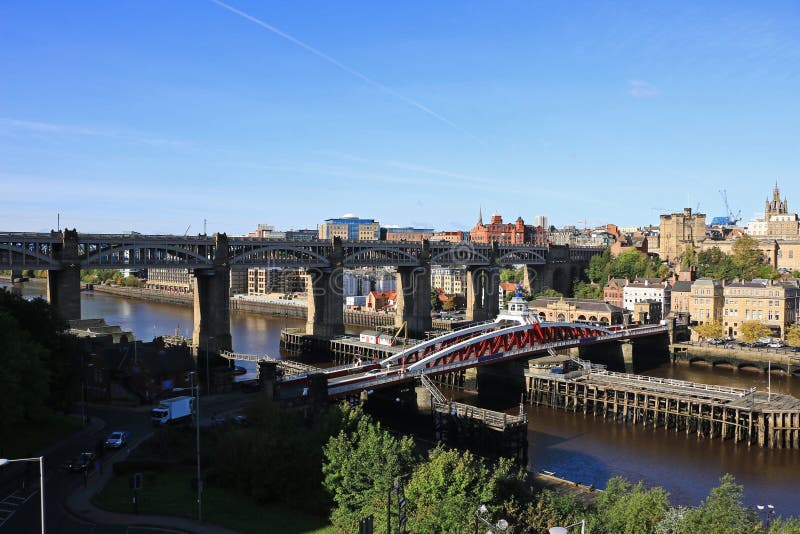 Historic Newcastle Bridges. Stock Image - Image of clear, canon70d ...