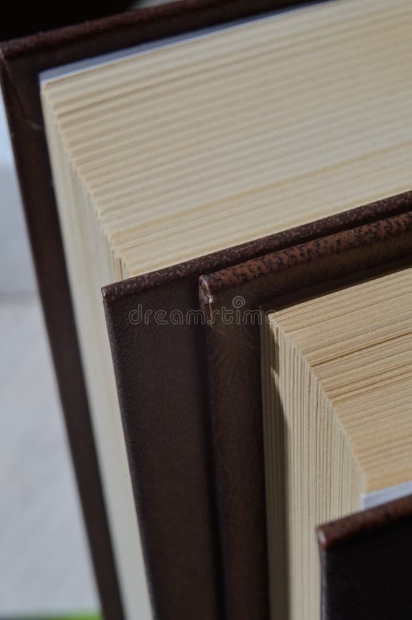 View of the Pages of a Closed Book. Close-up. Stock Image - Image of ...