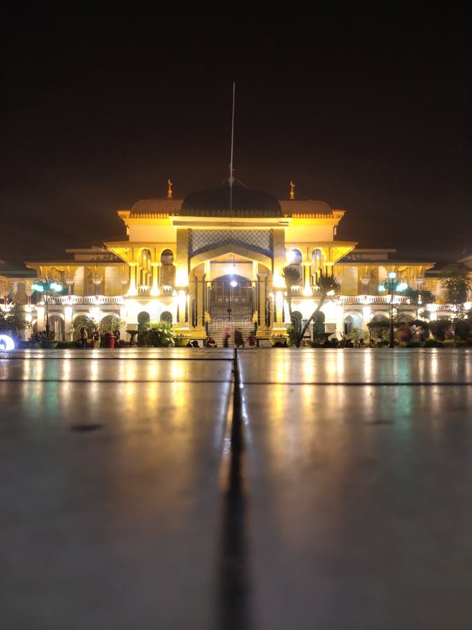 The View of a Palace with Beautiful Sparkling Lights at Night Stock ...