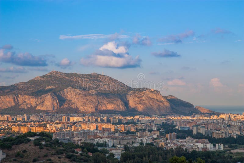 View of Palermo with Sunset Stock Image - Image of aerial, flats: 342715909