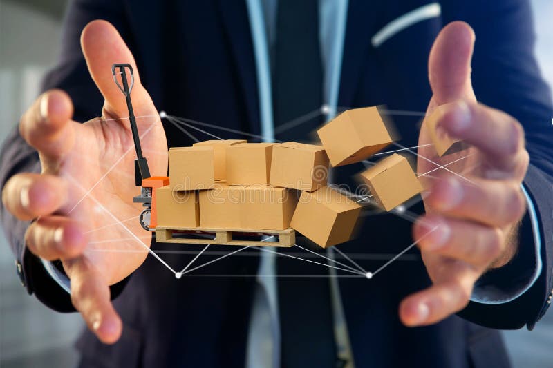 Pallet Truck and Carboxes with Network Connection System - 3d Re Stock ...