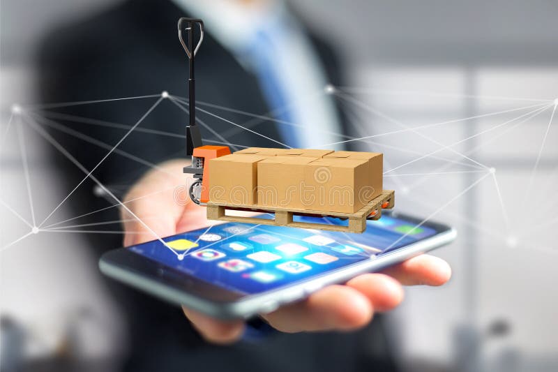 Pallet Truck and Carboxes with Network Connection System - 3d Re Stock ...