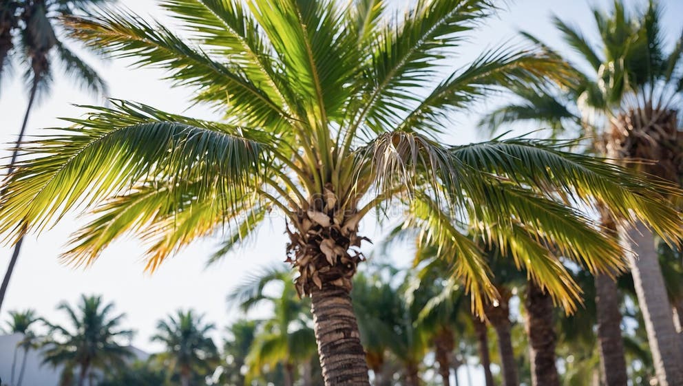 A View of a Palm Tree in a Tropical Setting with Multiple Palm Trees in ...