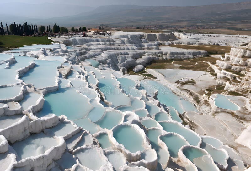 A View of Pamukkale in Turkey Stock Illustration - Illustration of ...