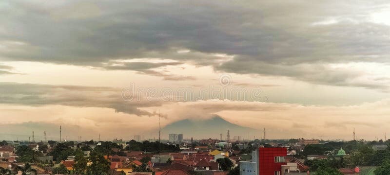 View of Pangrango Mountain Indonesia Stock Image - Image of tower ...