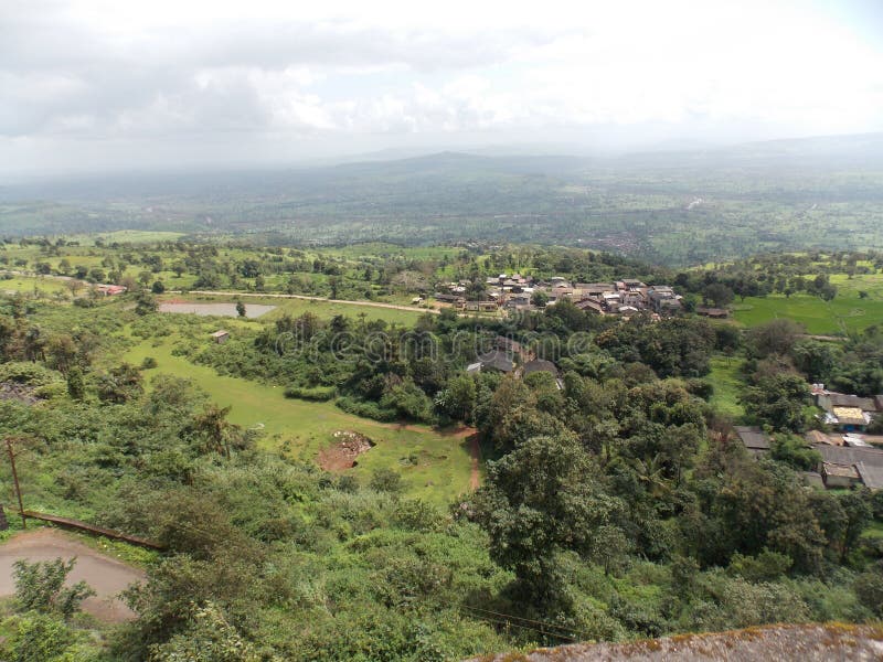 A view from Panhala Fort stock image. Image of india - 259157199