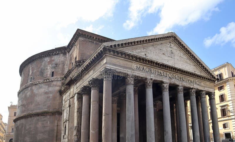 View of Pantheon in Rome, Italy Stock Image - Image of facade, roman ...