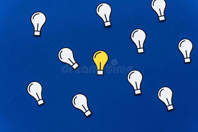 View of Paper Light Bulbs on Stock Image - Image of idea, energy: 192746191
