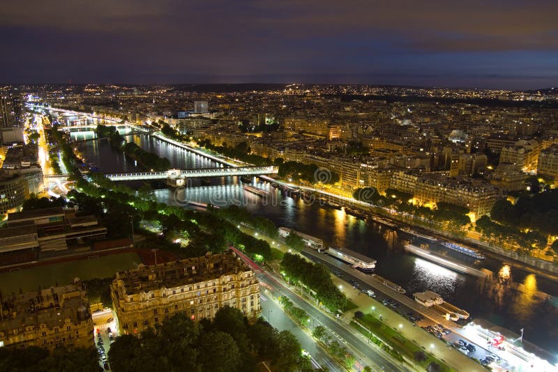 View of Paris stock image. Image of parisian, arch, night - 23605257