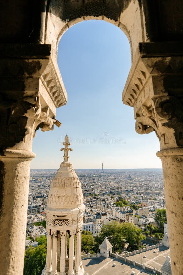 A View of Paris City Scape from Sacre Coeur Stock Image - Image of ...