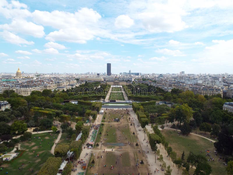 View of Paris from the Eiffel Tower on a Sunny Day Stock Photo - Image ...