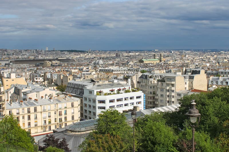 View of Paris from Montmartre. Stock Photo - Image of parisian ...
