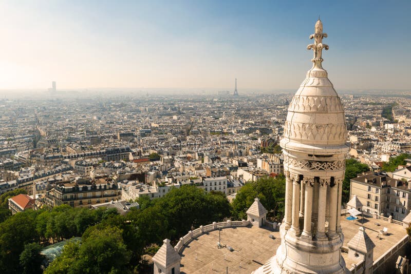 View of Paris from the Sacre Coeur Stock Photo - Image of site, scenic ...
