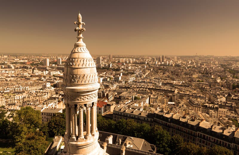 View of Paris from the Sacre Coeur Stock Photo - Image of panorama ...