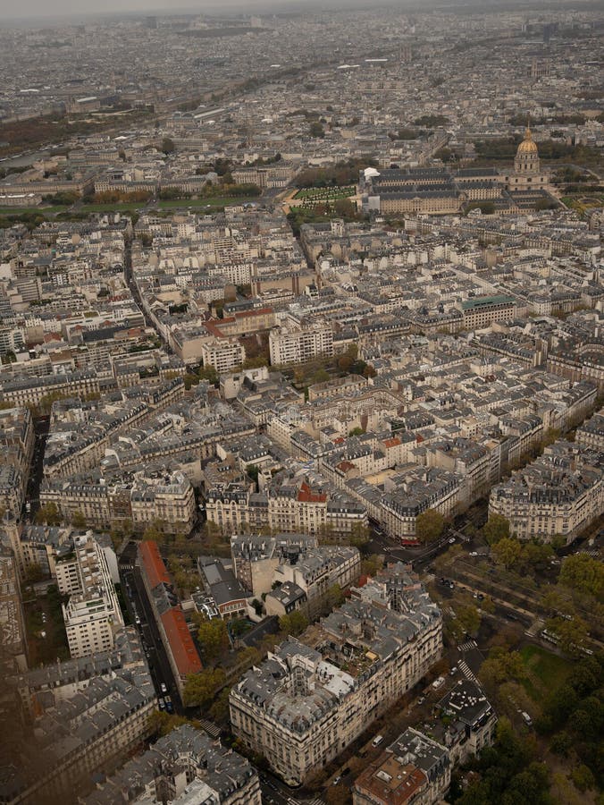 View of Paris Streets, a View from Eiffel Tower Stock Photo - Image of ...