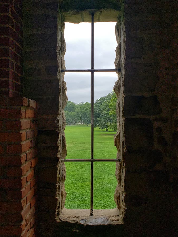 View of a Park from a Window at Squire Castle in the Cleveland ...