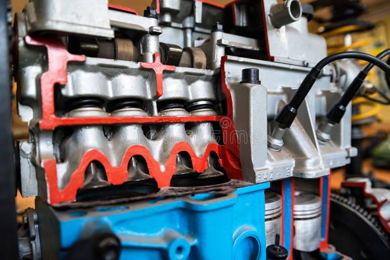 Close Up View of Internal Combustion Engine in Driving School Stock ...