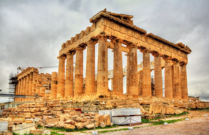 View of the Parthenon in Athens Stock Image - Image of european ...
