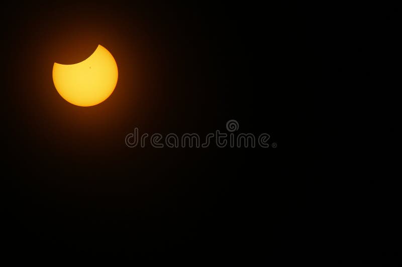 View of a Partial Solar Eclipse, after Third Contact, Sun Seen with ...