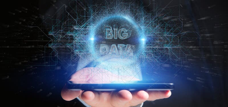 Particles Big Data Title Holding by a Man Stock Photo - Image of ...