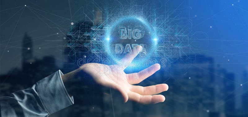 Particles Big Data Title Holding by a Man Stock Photo - Image of ...