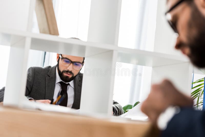 View through Partition on Businessman Stock Image - Image of partition ...