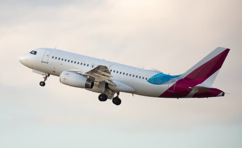 Passenger Airplane Flying Up in Sky Stock Image - Image of speed ...