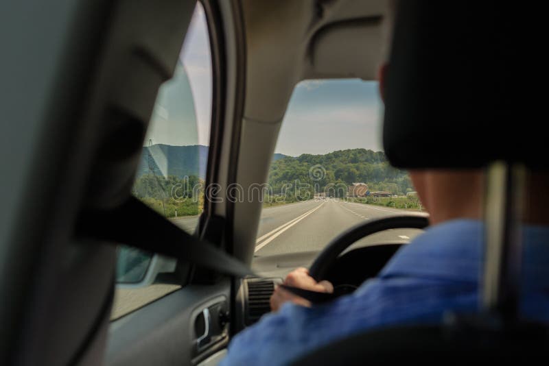 View From The Passenger Seat Of The Car. Stock Photo - Image of control ...