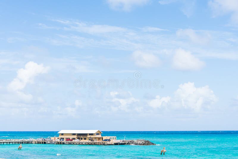 View of a Path into a Building in the Middle of the Ocean Stock Image ...