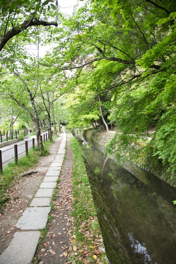A View of the Path of Philosophy in Springtime. Kyoto Japan Stock Photo ...