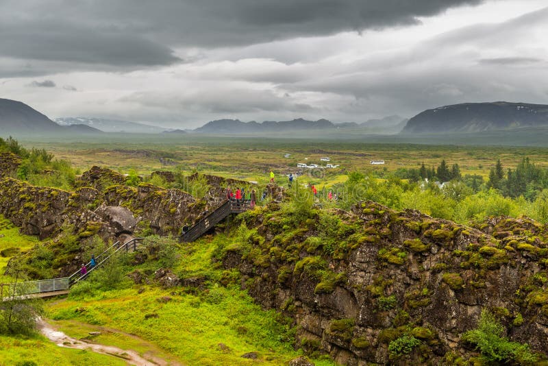 View of the Path in the Thingvellir National Park Stock Image - Image ...