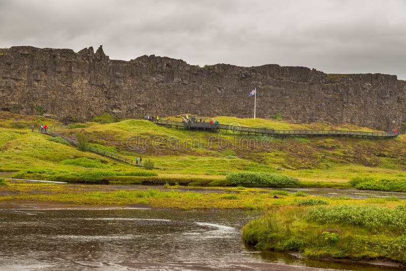 View of the Path in the Thingvellir National Park Stock Photo - Image ...