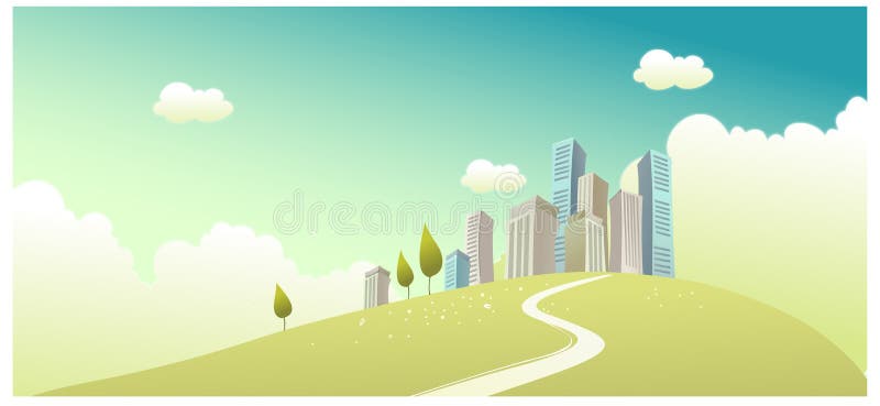 The view of Path towards stock illustration. Illustration of nature ...