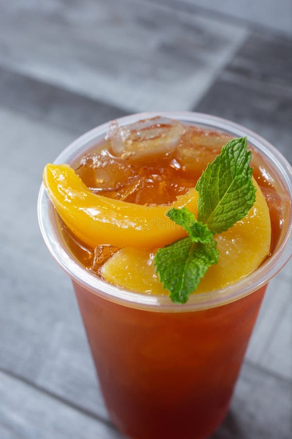 Peach fruit tea drink stock photo. Image of setting - 281144046