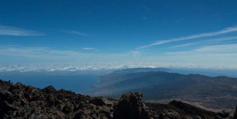 View from the Peak of Mount Teide on the Island of Tenerife Showing the ...