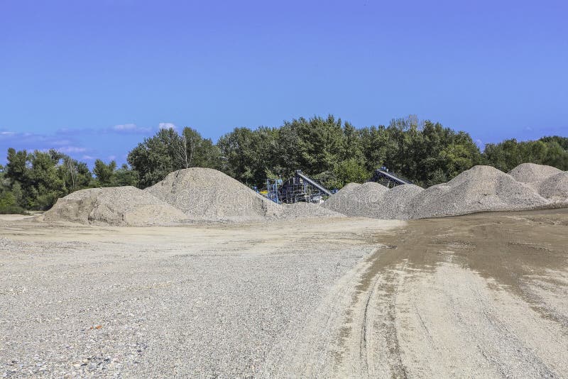 View of the Pebble Exploitation Quarry Stock Photo - Image of heap ...