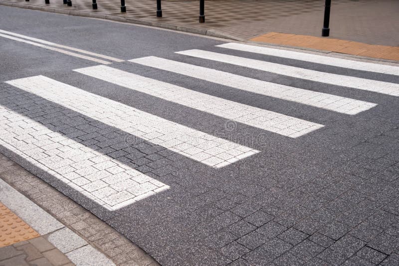 View on Pedestrian Crossing in City. Road Regulations Stock Photo ...