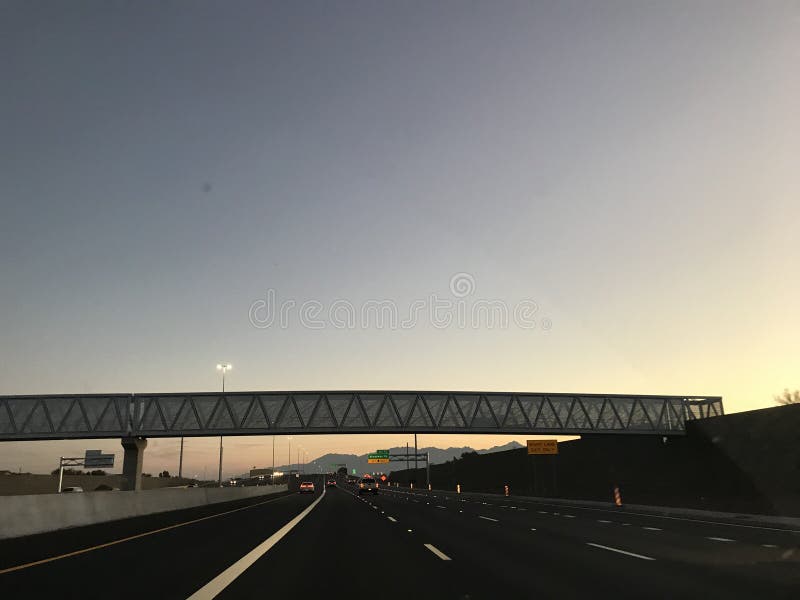 Pedestrian overpass 0918 stock photo. Image of freeway - 171085874