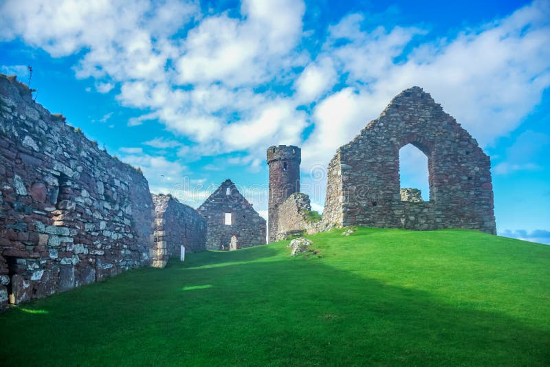 View of Peel Castle on Top of Peel Hill on the Isle of Man Stock Photo ...