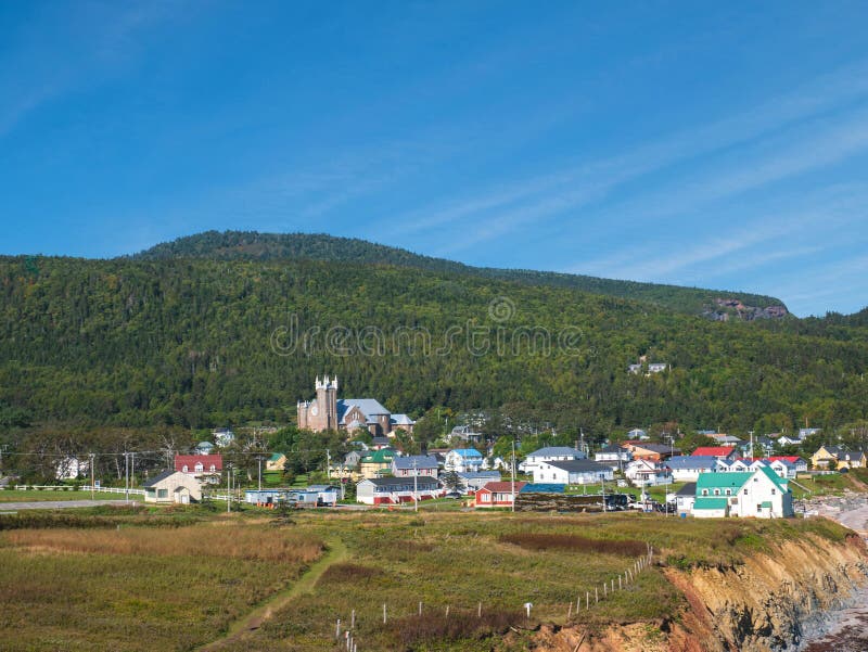 View on the Perce Town, a Popular Spot for Tourists. Perce, Quebec ...