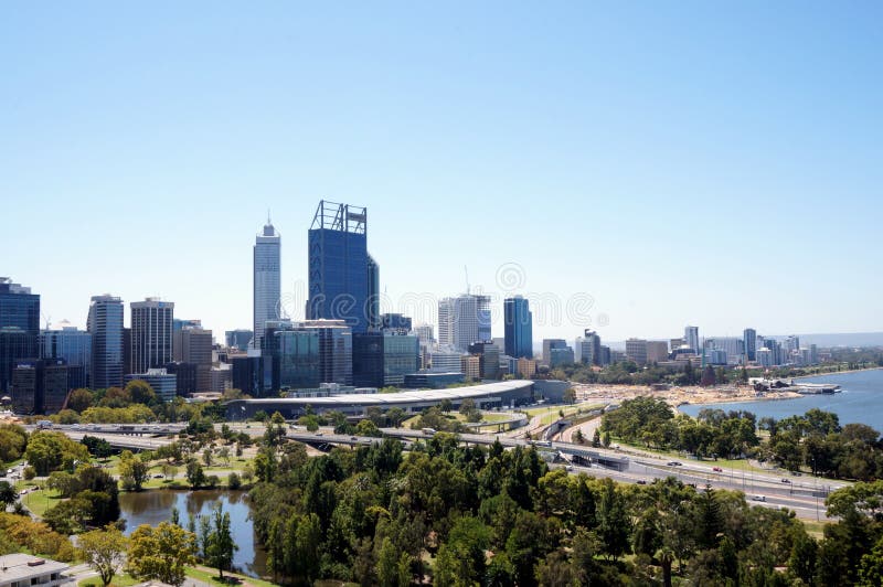 View of Perth editorial stock photo. Image of skyscraper - 81041373