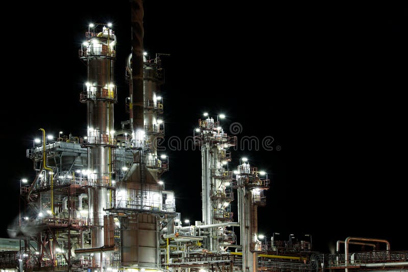 Petrochemical Oil Refinery Factory Stock Image - Image of large ...