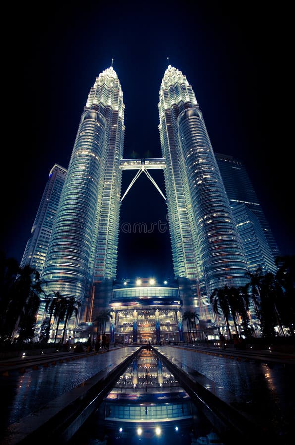 View of the Petronas Twin Towers Stock Image - Image of landscape ...
