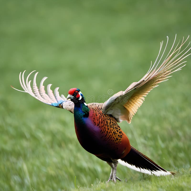 A View of a Pheasant in Flight Stock Illustration - Illustration of ...