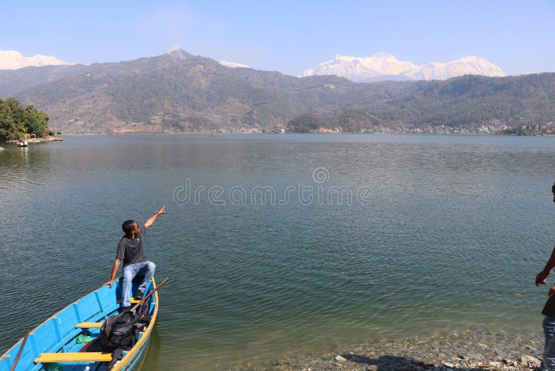 A View of Phewa Lake and Fish Tail Mountain Editorial Stock Photo ...